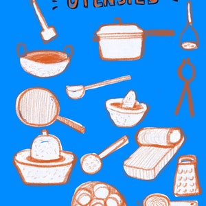 Indian Art Kitchen Utensils Digital Printable Home Decor Modern ...