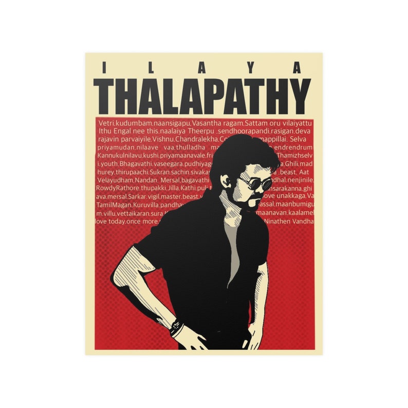 Thalapathi Vijay | Satin Poster - Etsy