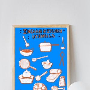 Indian Art Kitchen Utensils Digital Printable Home Decor Modern ...