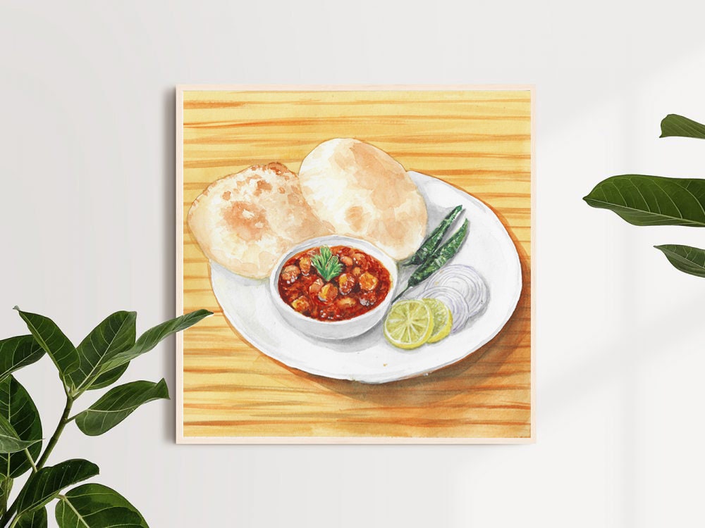 Chole Bhature Channa Bhatura Poori Chole Watercolor - Etsy