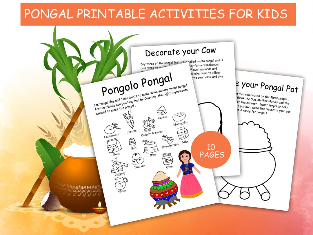 Pongal Activity Kit | Printable Activity Sheets for Kids | Tamil | Kids ...
