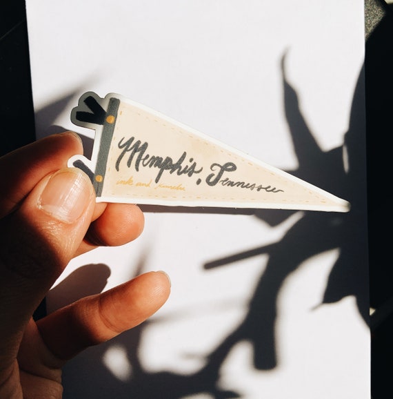 Memphis Vintage Pennant Matte Sticker | Etsy