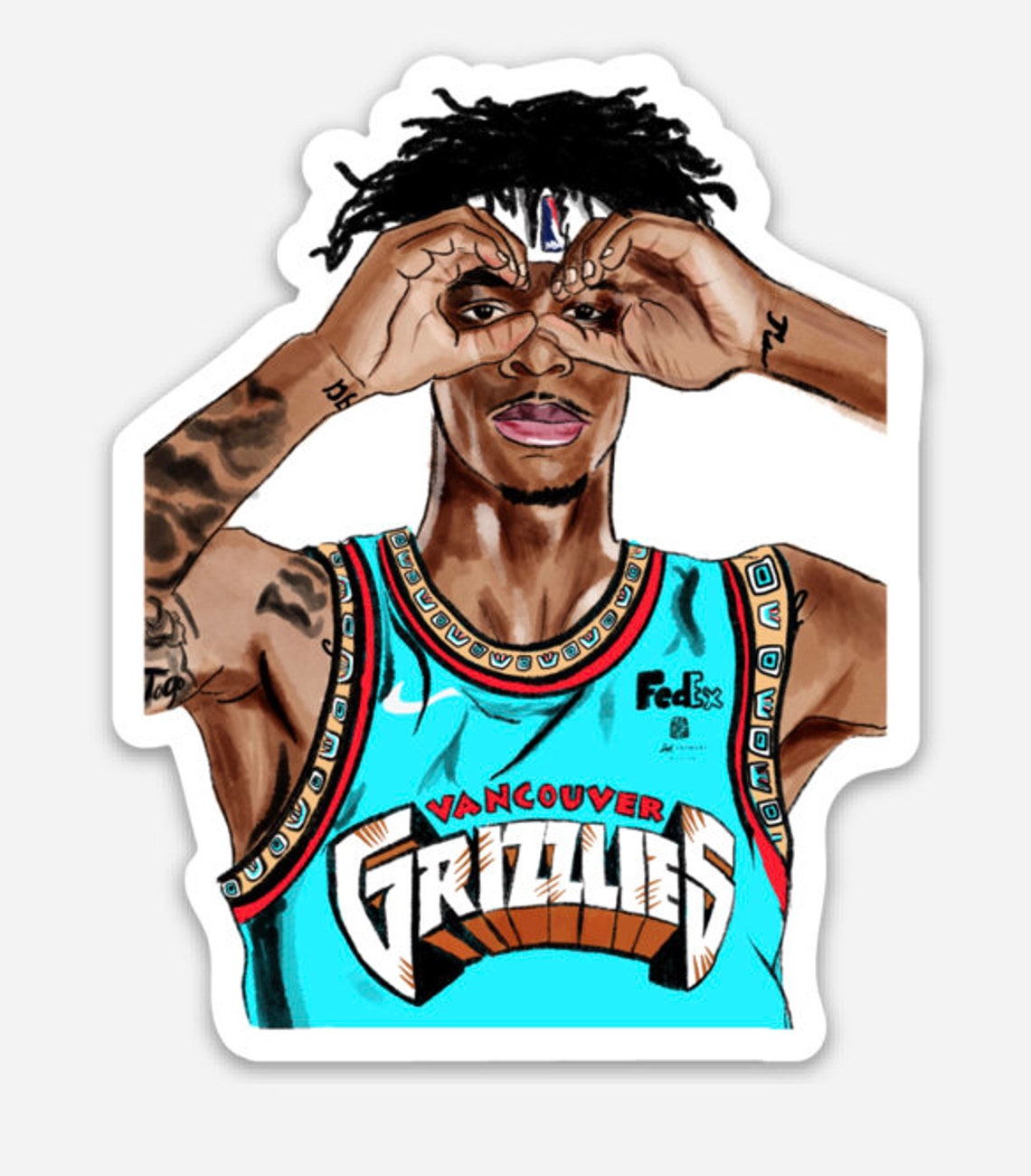 Ja Morant "joggles" Custom Matte Stickers 2.41 X 3 in by Erin Kim - Etsy