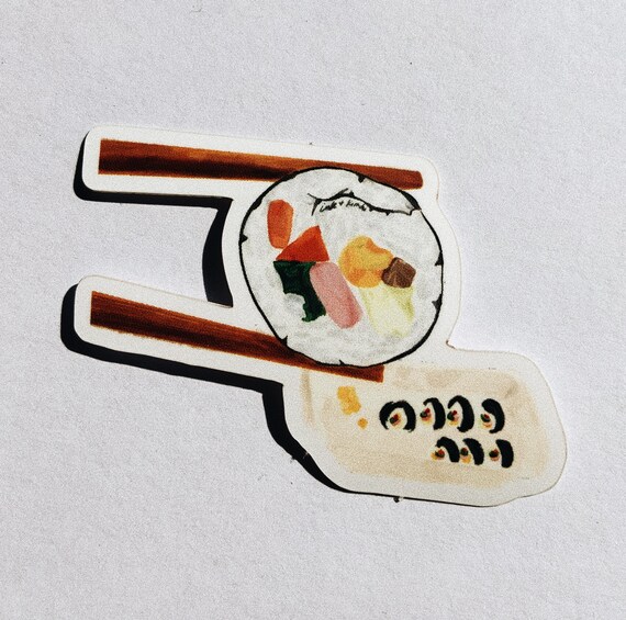 Kimbap Cute Korean Snack Matte Sticker - Etsy