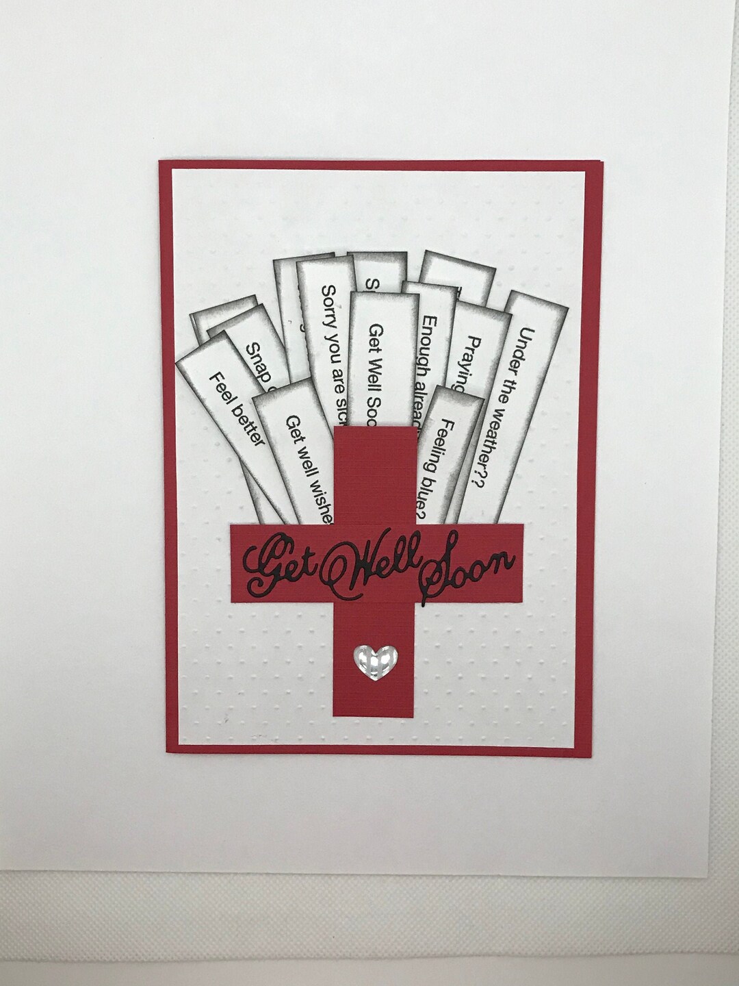 Get Well Soon Card, Get Well Red Cross Card, Thinking of You Card, Feel ...