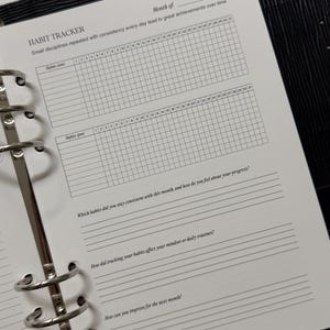 Monthly Reflection Habit Tracker | A5 Ring Binder Planner Inserts ...