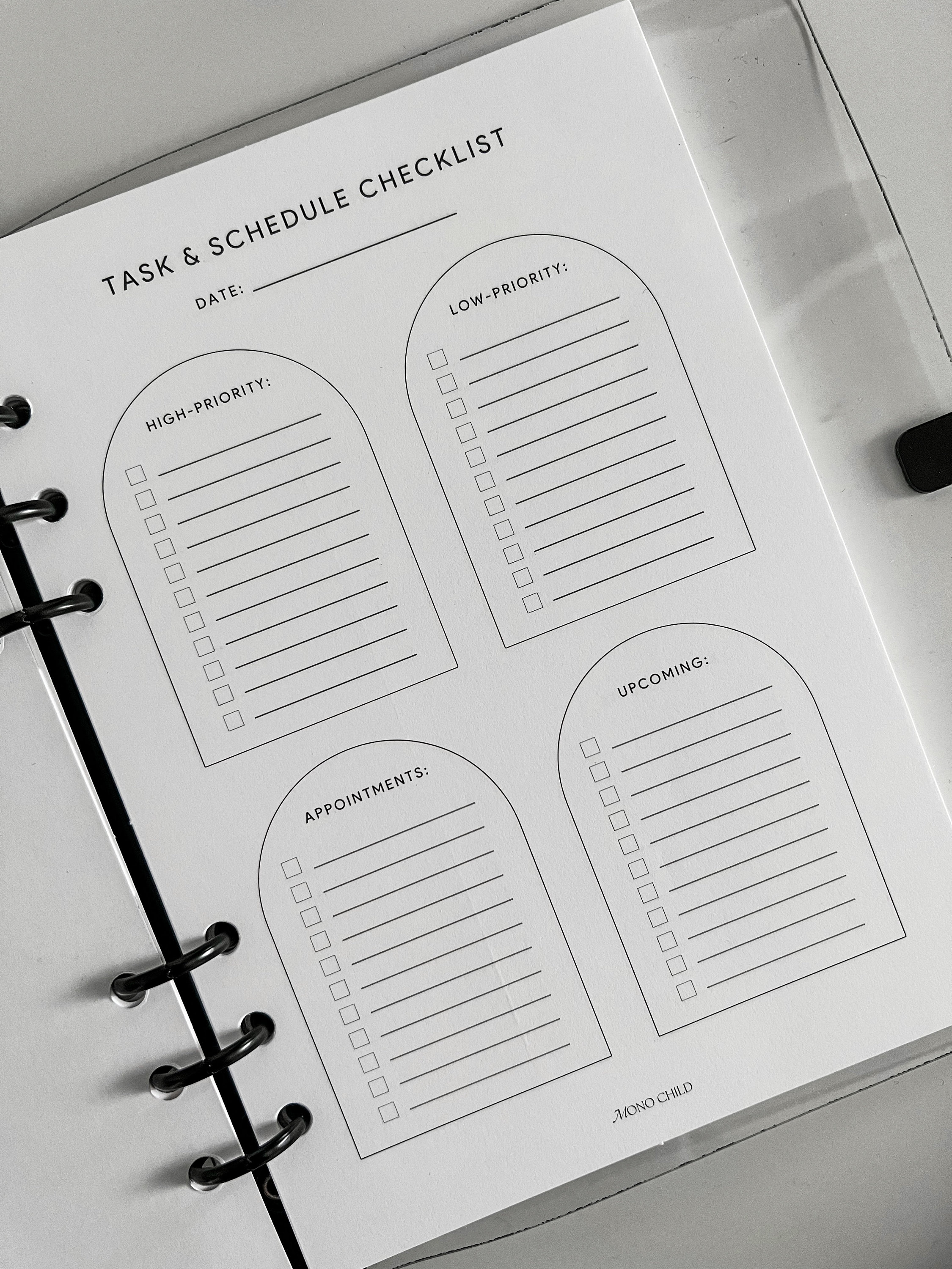 Task & Schedule Checklist (15 Sheets) | A5 Ring Binder Planner Inserts ...