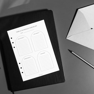 Task & Schedule Checklist (15 Sheets) | A5 Ring Binder Planner Inserts ...
