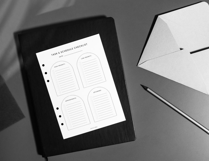 Task & Schedule Checklist (15 Sheets) | A5 Ring Binder Planner Inserts ...