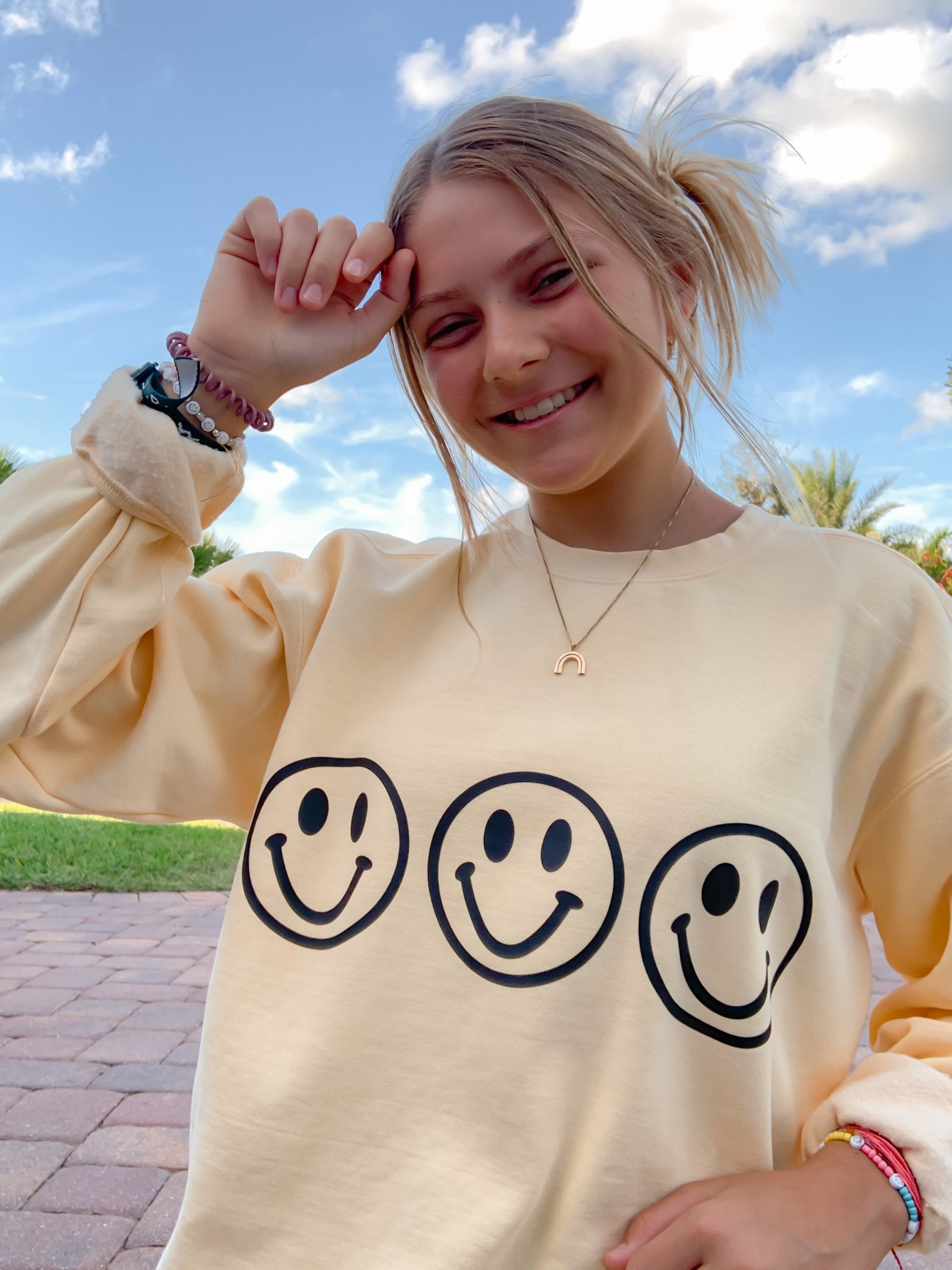 Faith Over Fear Smiley Crewneck Comfort Colors Sweatshirt - Etsy