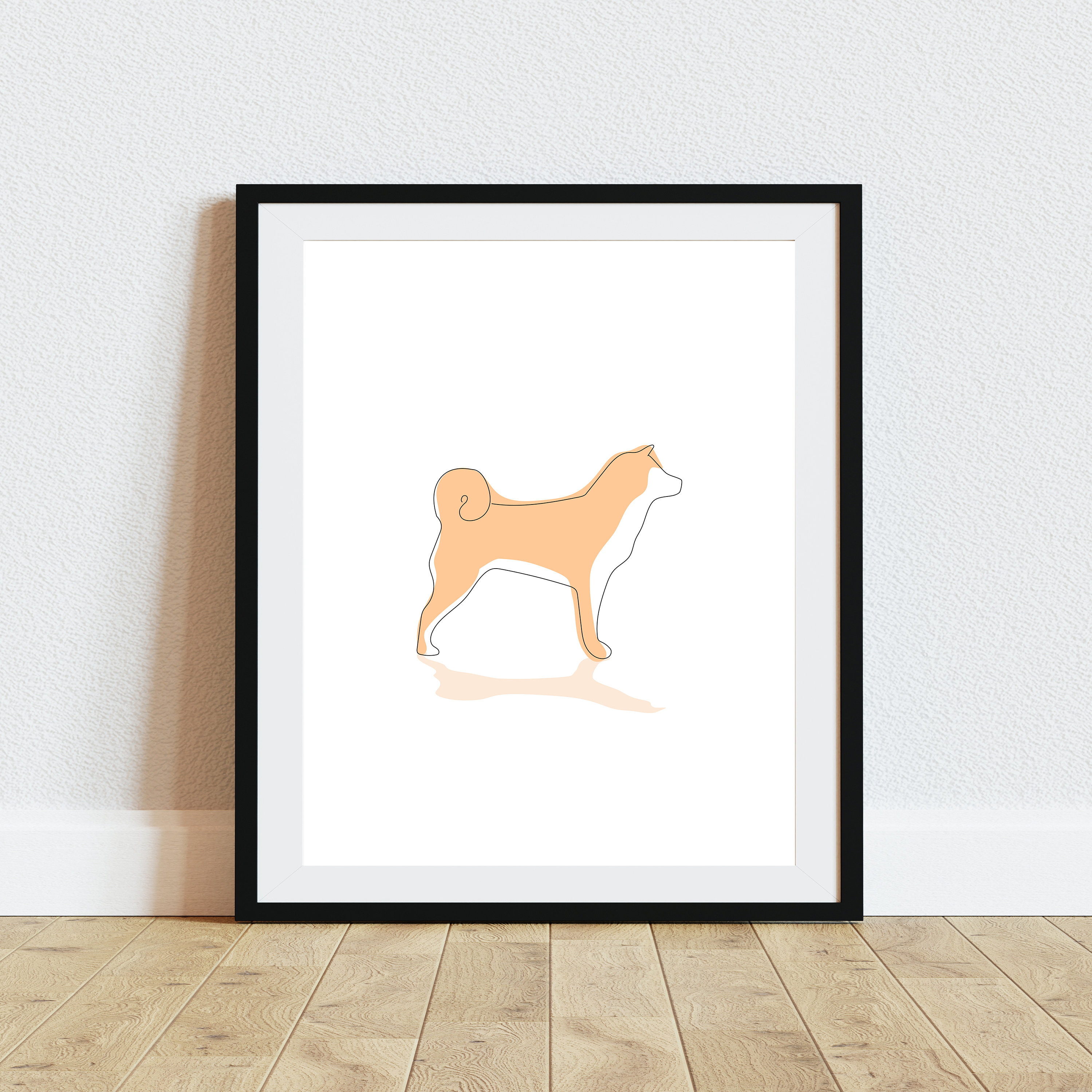 Shiba Inu Print | Printable Line Art | Dog Line Art - Etsy