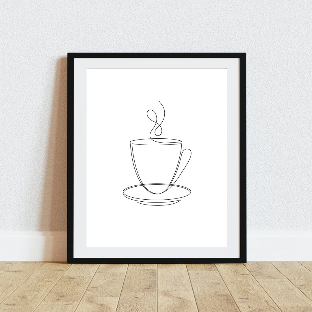 Coffee Line Art | Line Art | Minimalist Wall Art | Printable - Etsy
