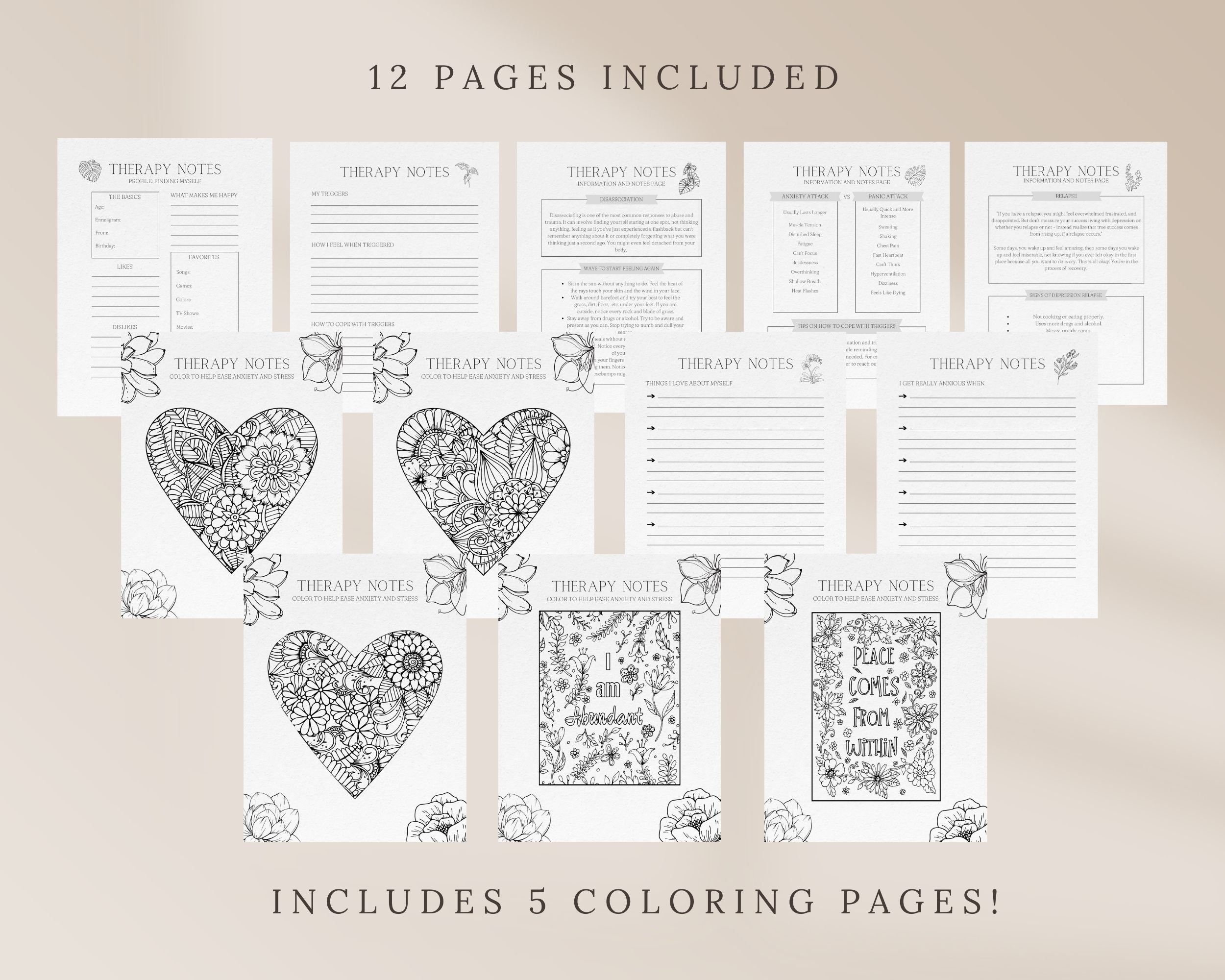 Printable Therapy Packet, Mental Health, Therapy Worksheets, Therapy ...