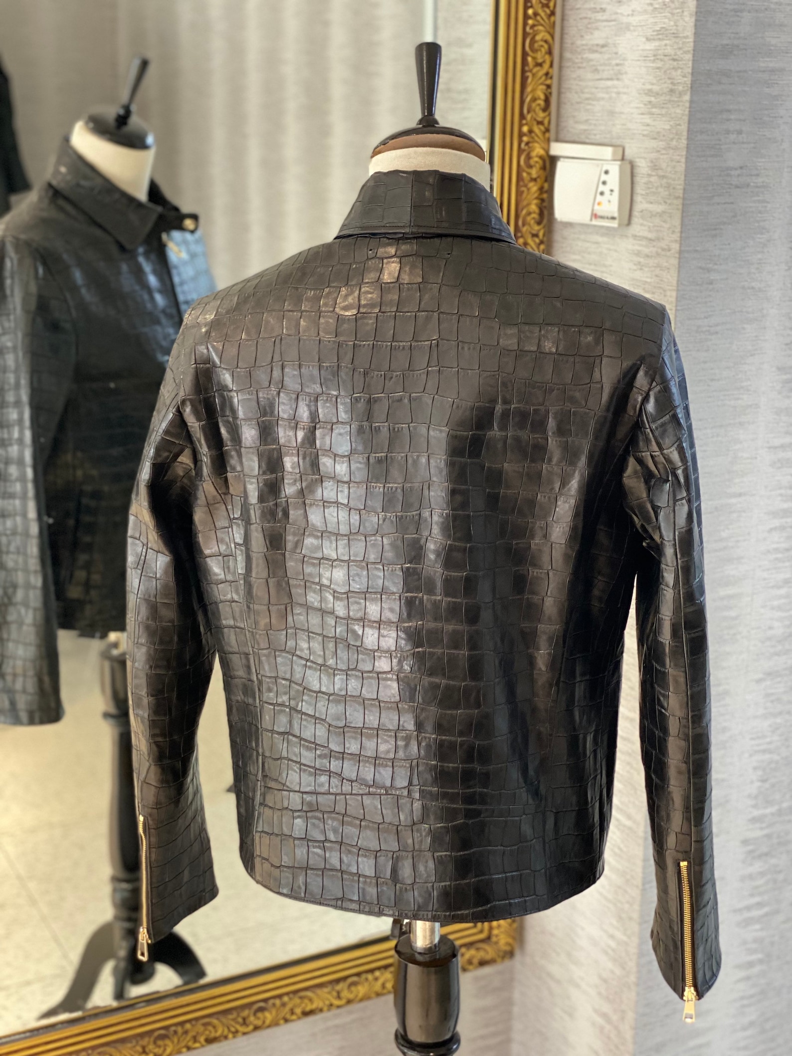 Luxury Men Crocodile Embossed Leather Jacket Crocodile - Etsy