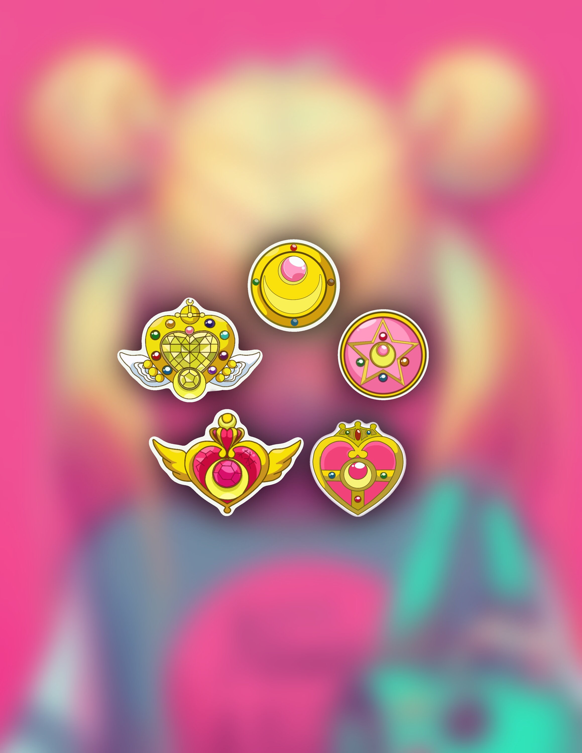 MINI 5-PACK Sailor Moon Lockets Anime Stickers Sticker | Etsy