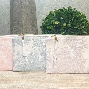 Pastel Toile Zipper Pouch - Etsy