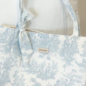 Light Blue Toile Tote Bag - Etsy
