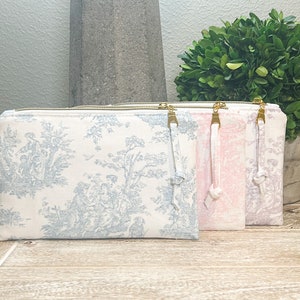 Pastel Toile Zipper Pouch - Etsy