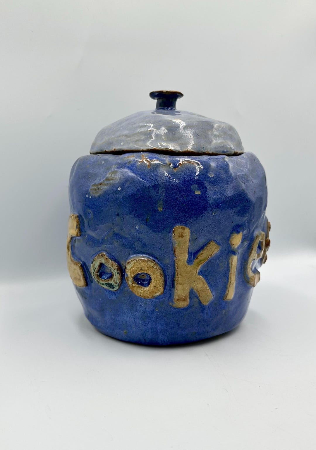 Vintage Studio Pottery Cookie Jar - Shifting Cobalt Purple Glaze - Zoe ...