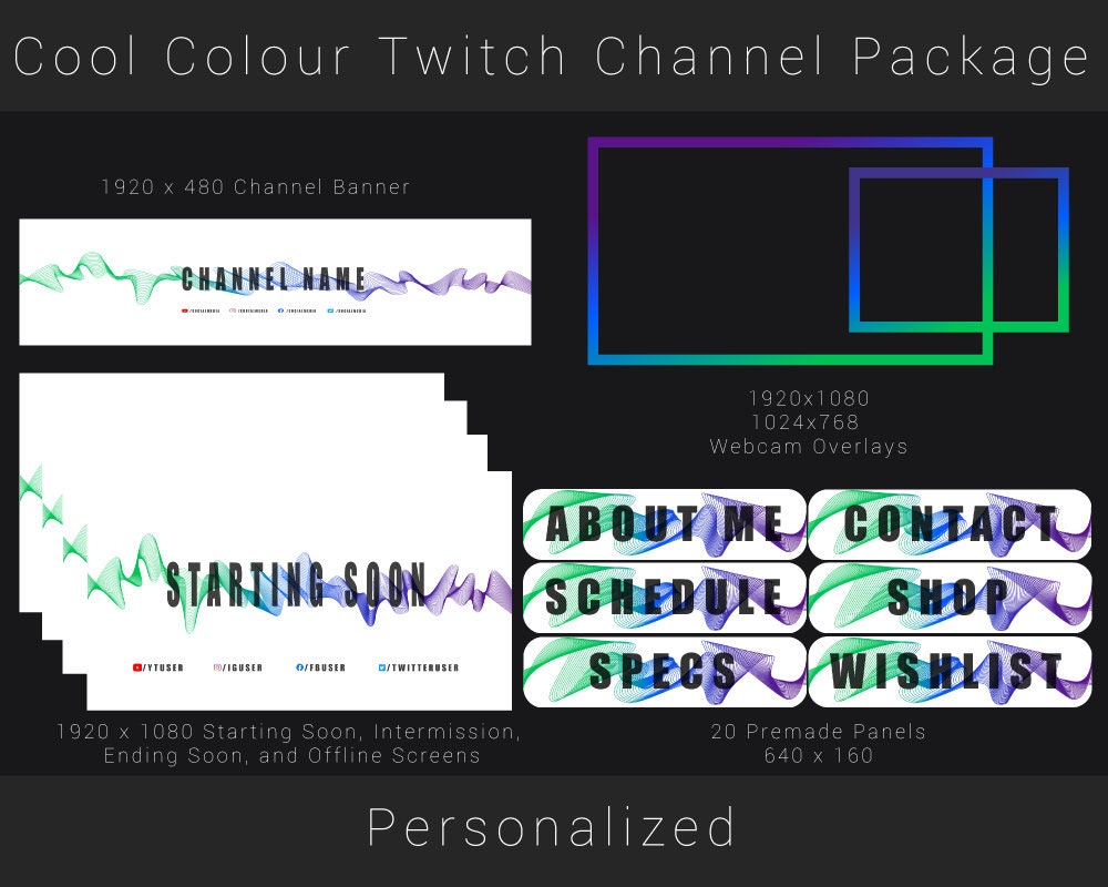 Cool Colours Wave Custom Pride Twitch Overlay Graphics - Etsy Canada