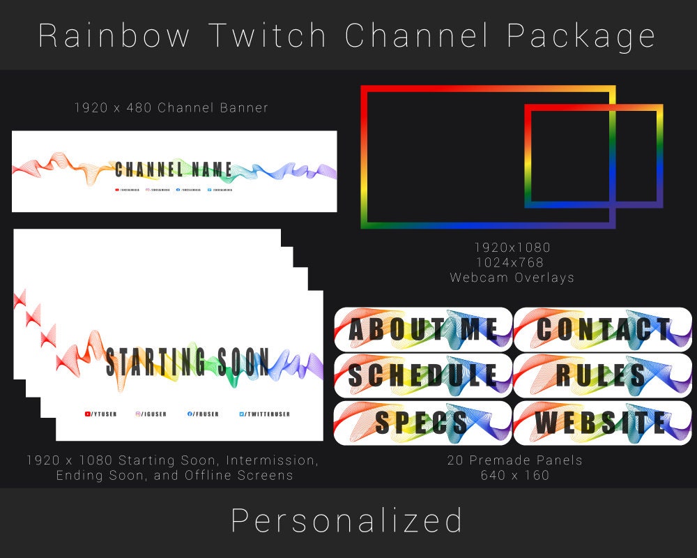 CUSTOM Wave Custom Twitch Overlay Graphics Stream Bundle - Etsy