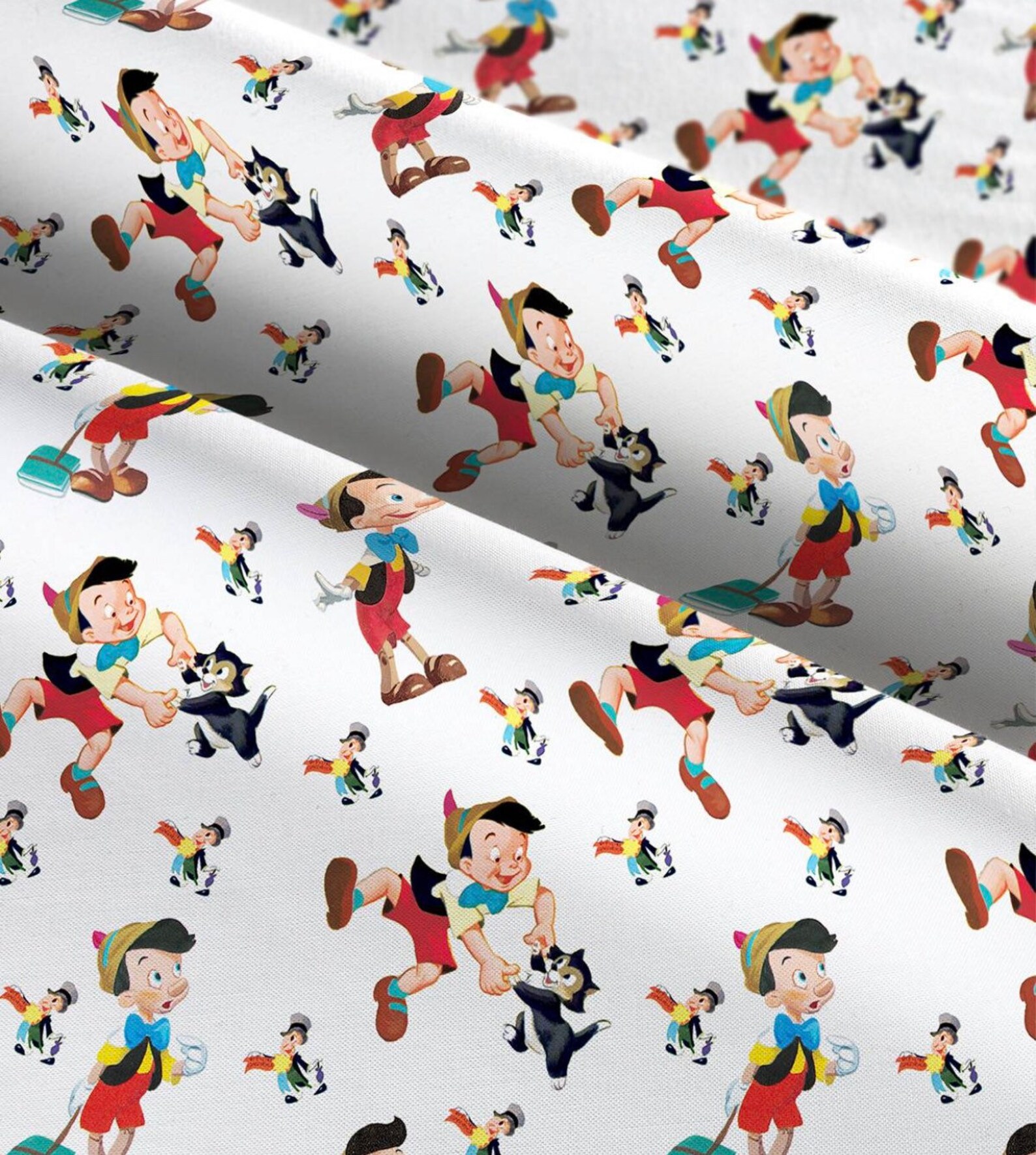 Pinocchio Fabric 100 Cotton Fat Quarter 18x21 Half Etsy