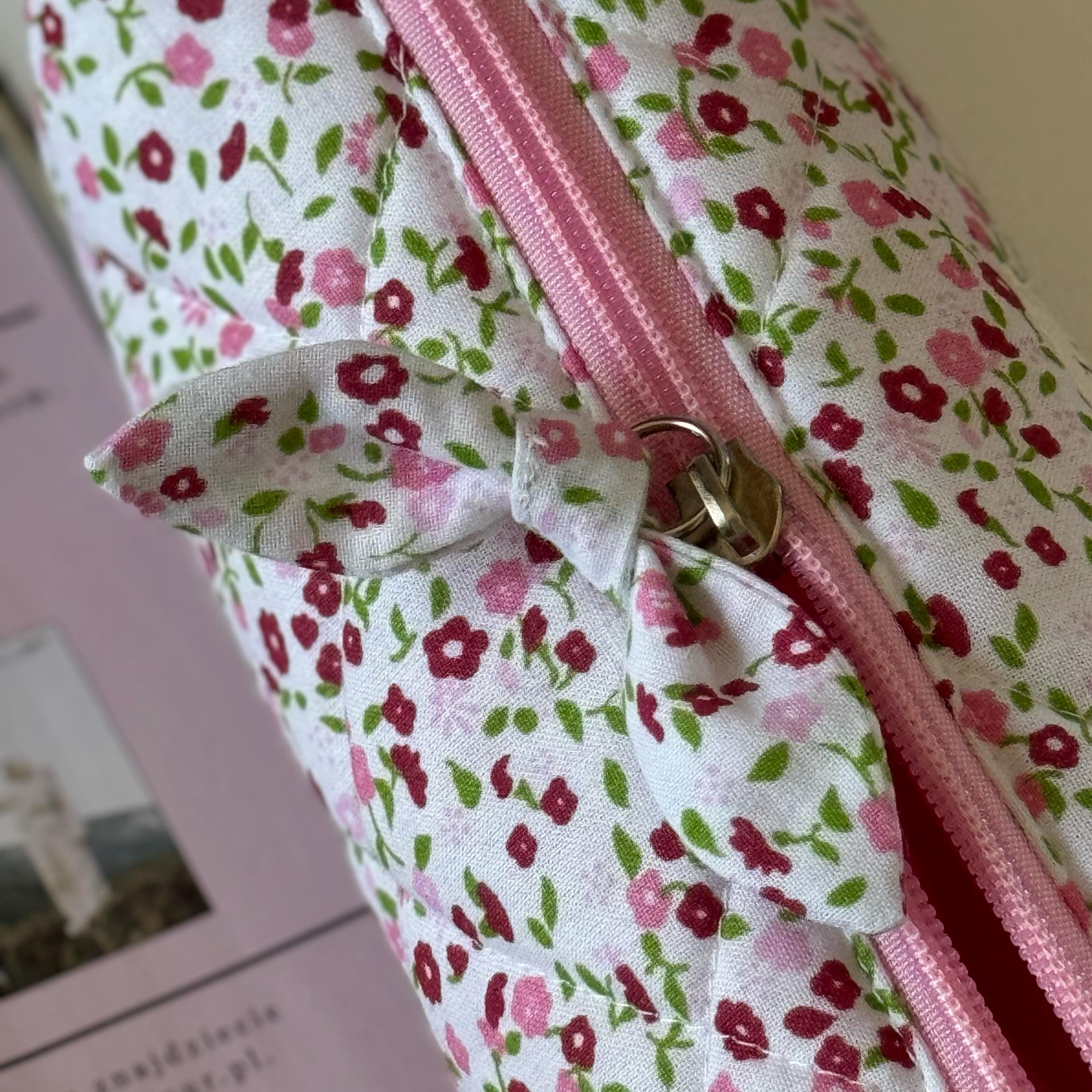 Quilted Cotton Pencil Case pink Flowers - Etsy