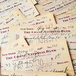 Antique Bank Checks New York Authentic Antique & Vintage Ephemera Junk ...