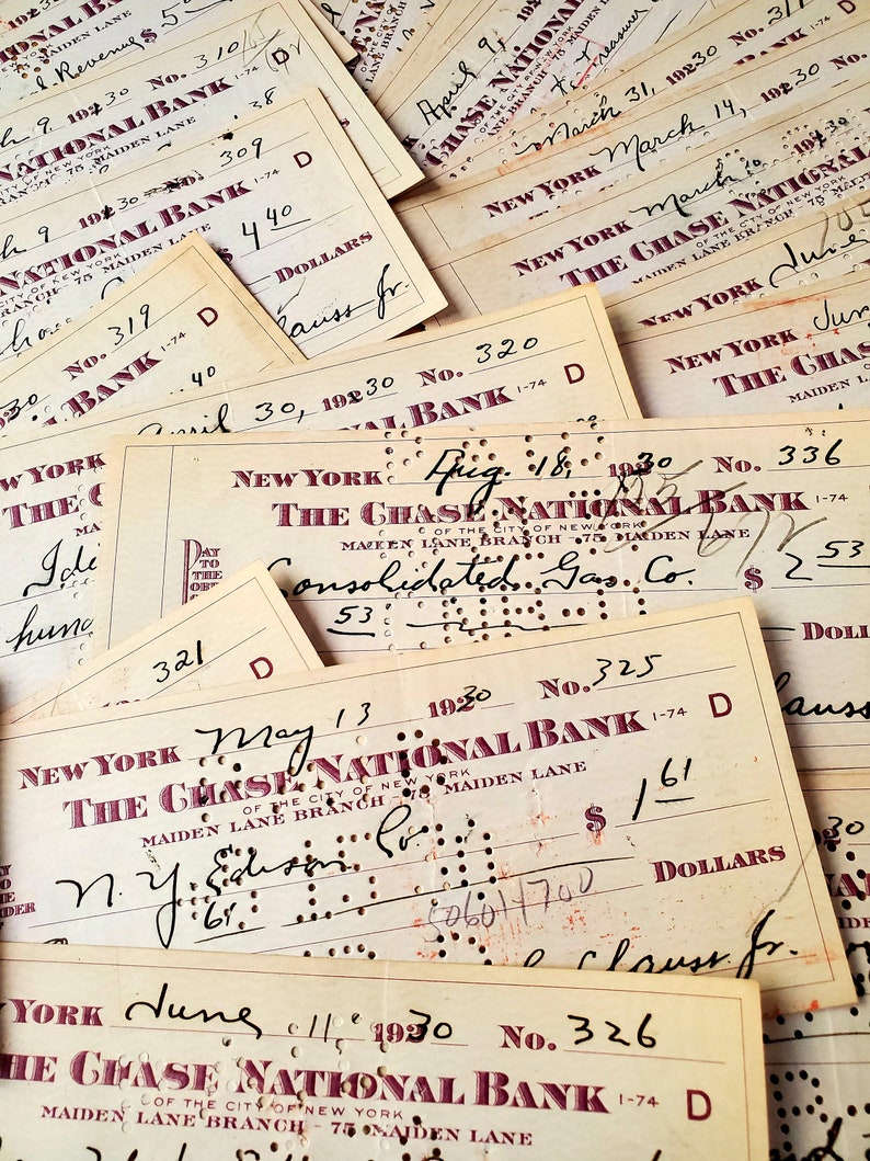 Antique Bank Checks New York Authentic Antique & Vintage Ephemera Junk ...