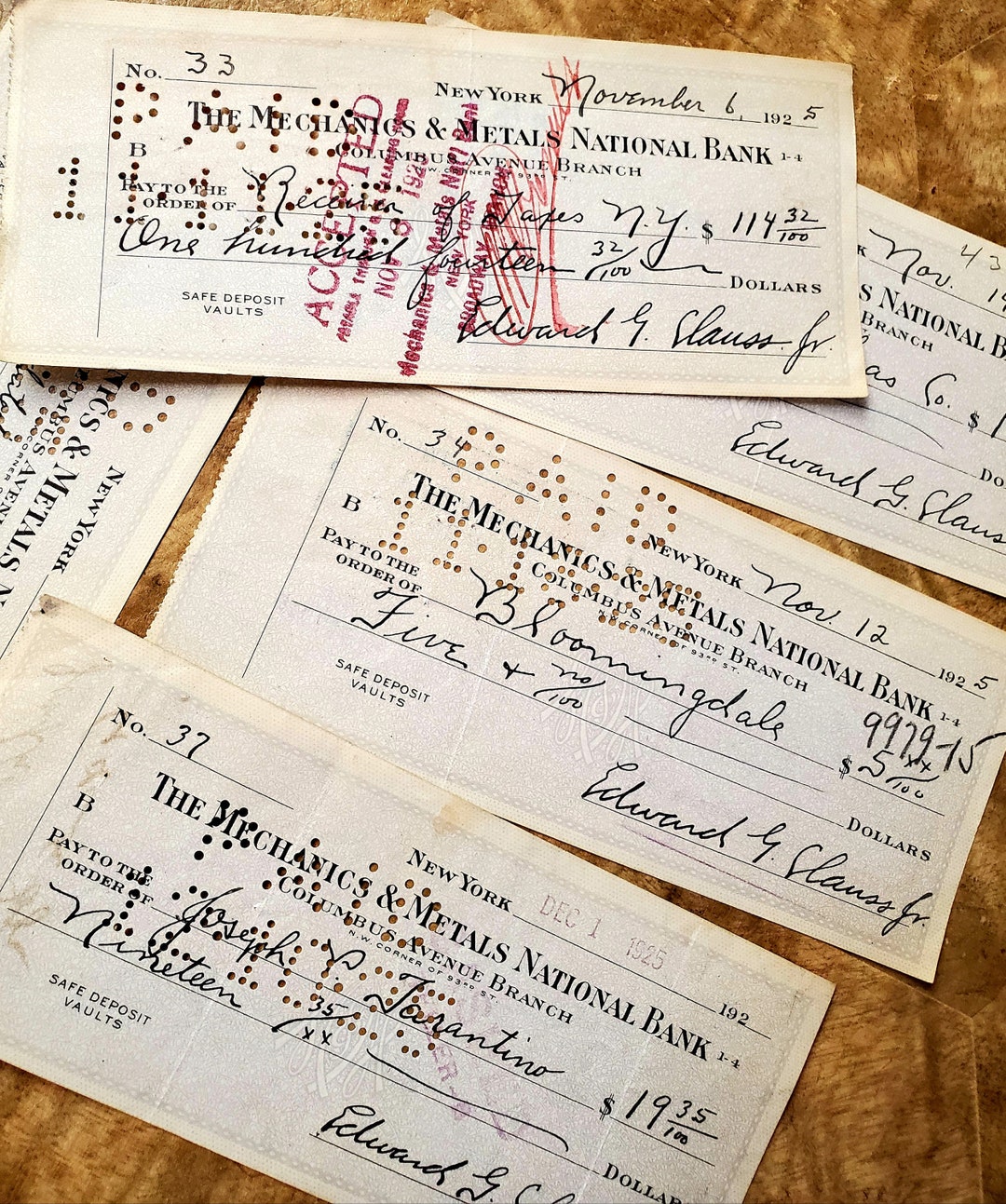 Antique Bank Checks New York Authentic Antique & Vintage - Etsy
