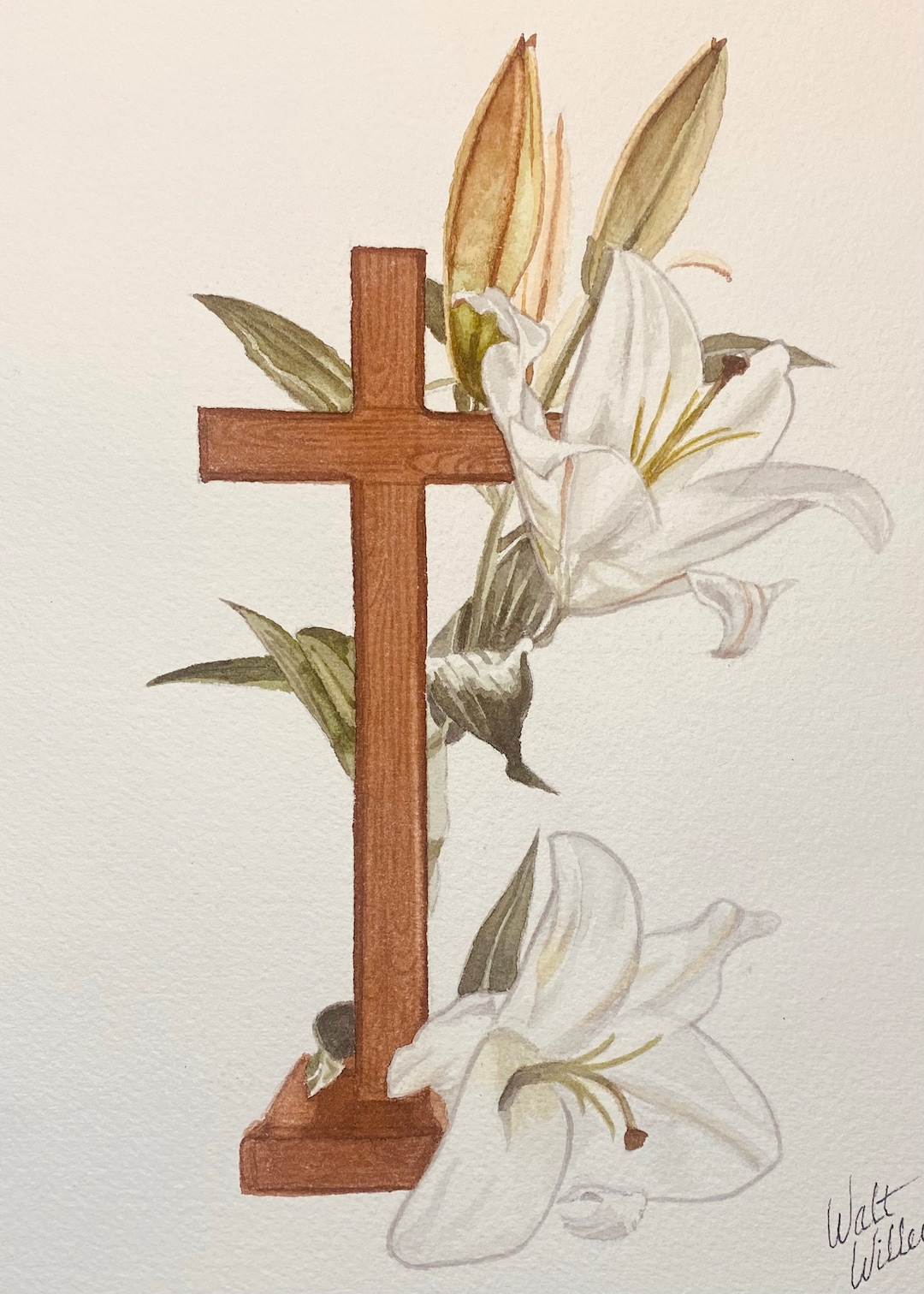 Cross and Lilies - Etsy