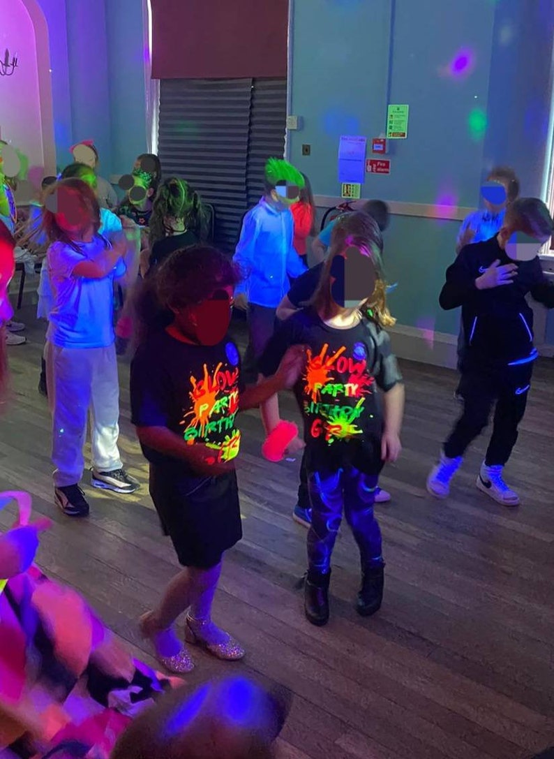UV Neon Glow Child Kids T Shirt Girl/boy Unisex T Shirt, Matching ...