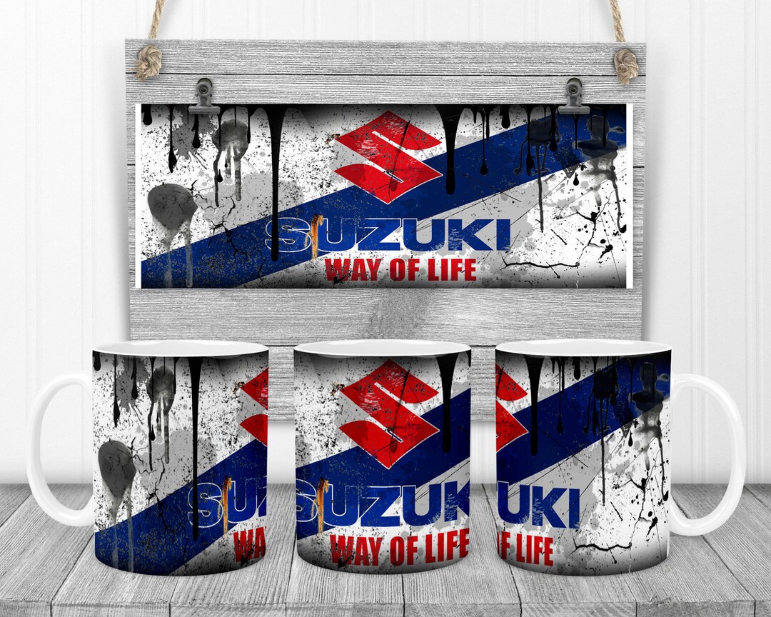 Suzuki, Motor Car Bike Enthusiast Mug, Oil Can Effect Dirty Mug, Gift ...