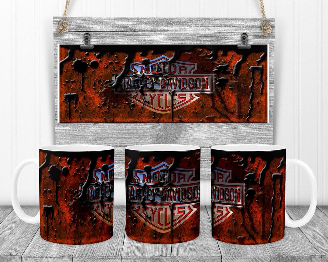 Harley, Motor Car & Bike Enthusiast Mug, Oil Can Effect Dirty Mug, Gift ...