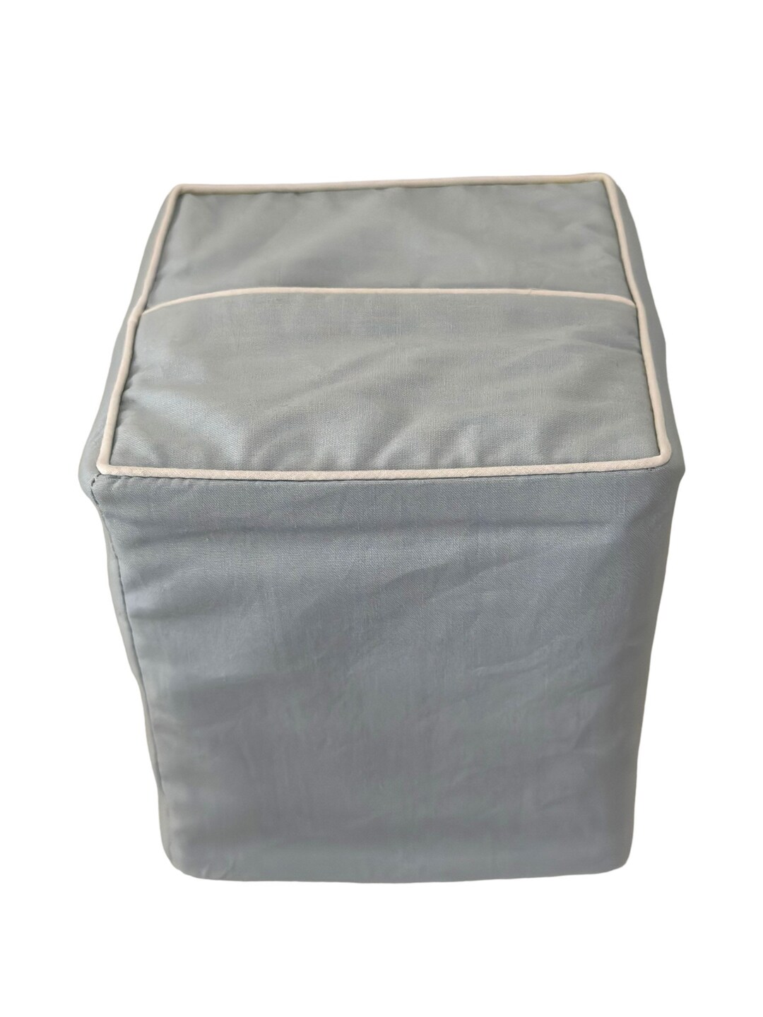 Hand Block Print Cotton Tissue Box Cover: Blue With White Piping - Etsy