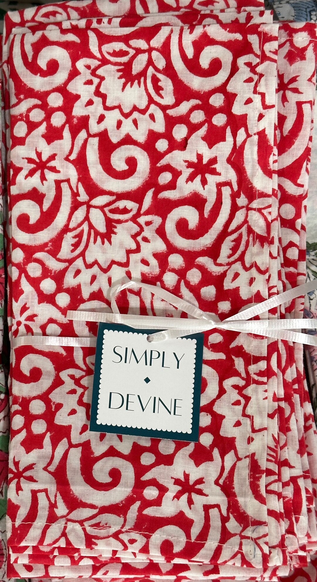 Indian Block Print Napkins | Set of 4 | 100% Cotton Napkins | Cloth ...