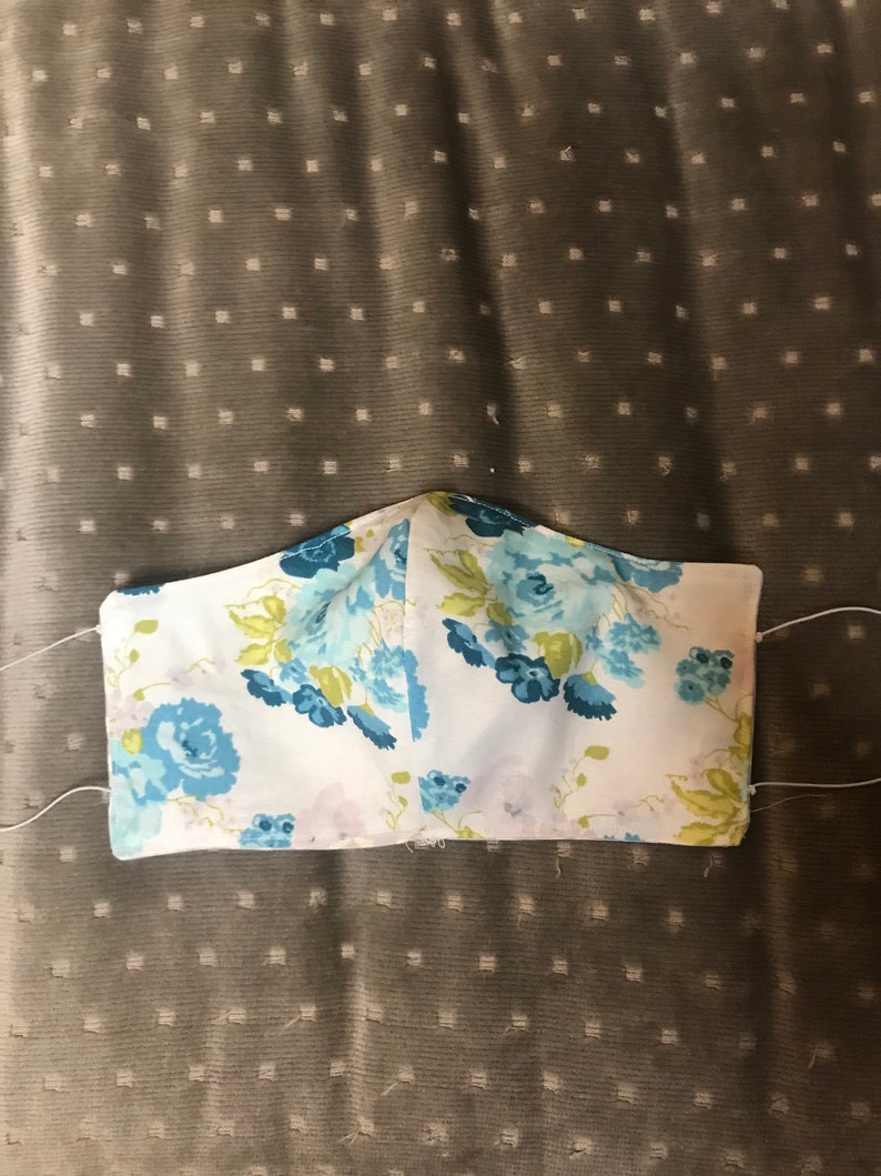 Blue Flowers Face Mask - Etsy