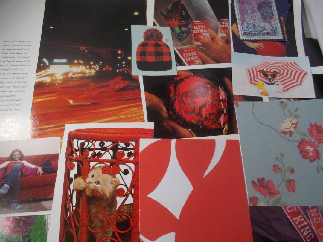 100 Red Ephemera Pack, Book Pages, Cut Outs, Patterned Paper, Papers ...