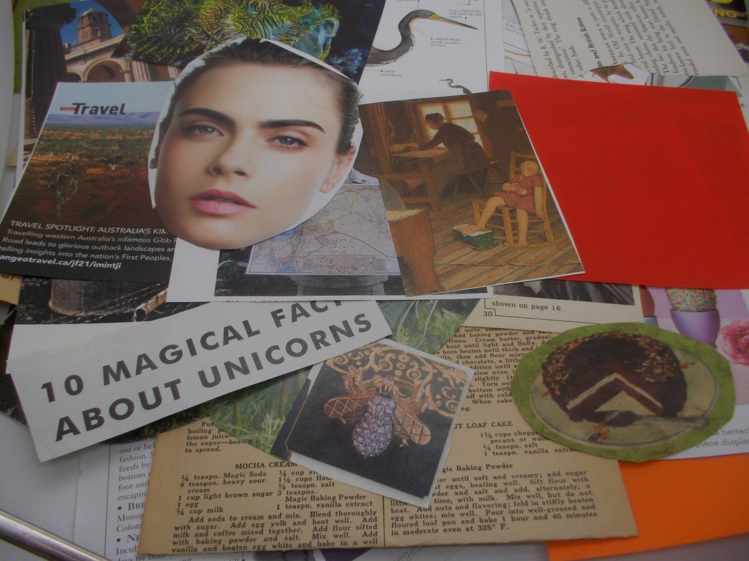 120 Small Papers for Collage Section #5, Random Cut Outs From Books and ...