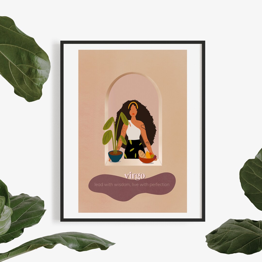 Virgo Art Print Zodiac Wall Art Virgo Illustration Poster Horoscope ...