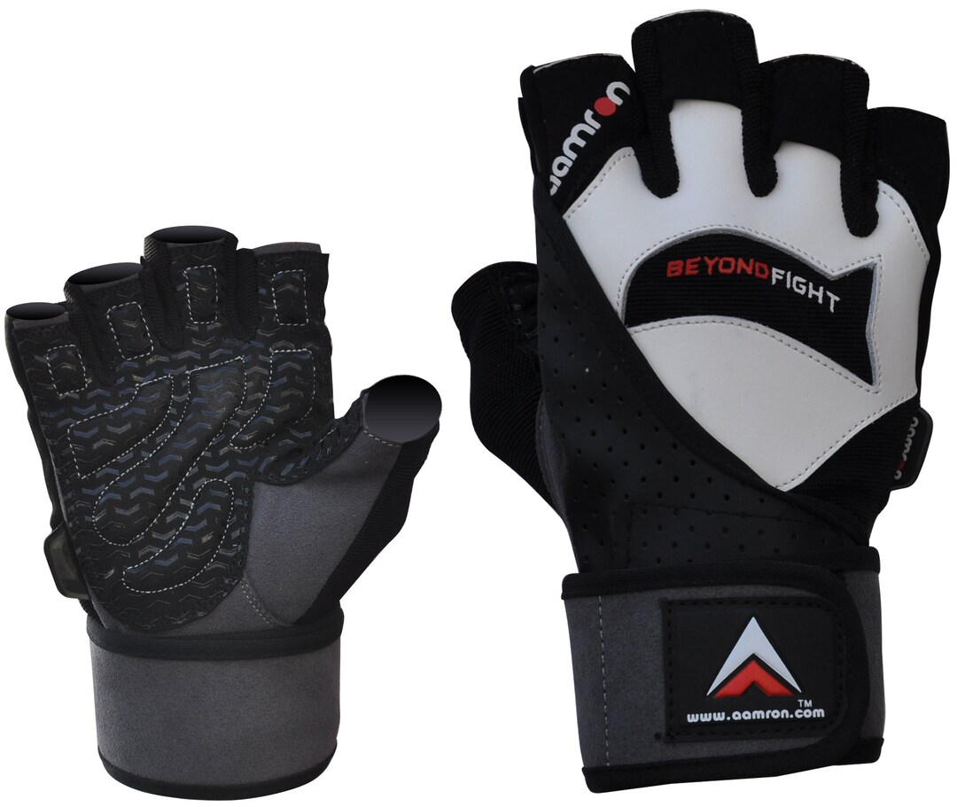 Aamron® Leather Gel Weight Lifting Gym Fitness Body Building Gloves WLG ...
