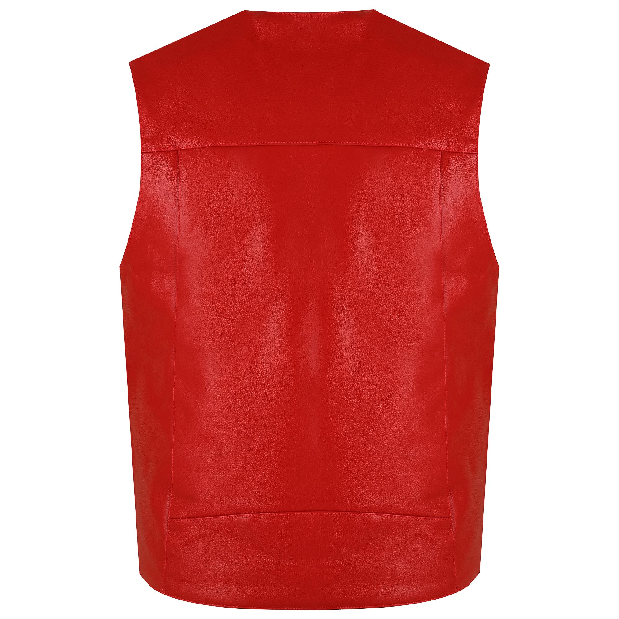 Aamron® Men's Real Red Leather Vest for Men, Biker Vest Outerwear ...