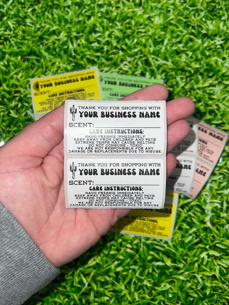 Car Freshie Scent Care 100CT 2.25x1.25 Thermal Printed Labels Freshie ...