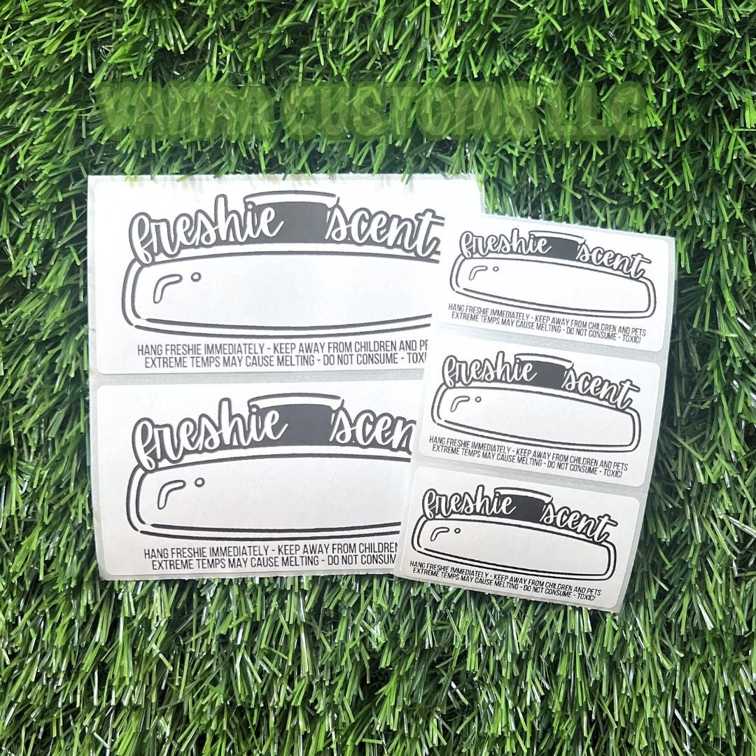 Car Freshie Mirror Care/warning Thermal Printed Labels Freshie Scent ...