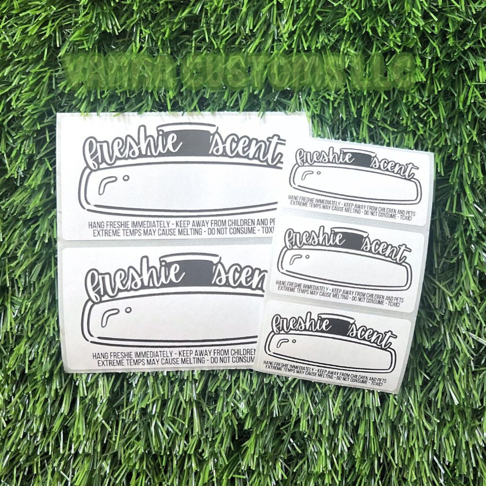 Car Freshie Mirror Care/warning Thermal Printed Labels Freshie Scent ...