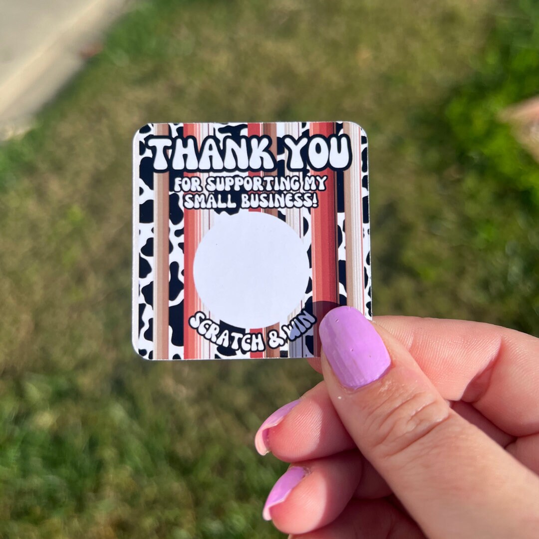 12 Count Glossy 2x2 Small Business Scratch and Win Discount Code ...