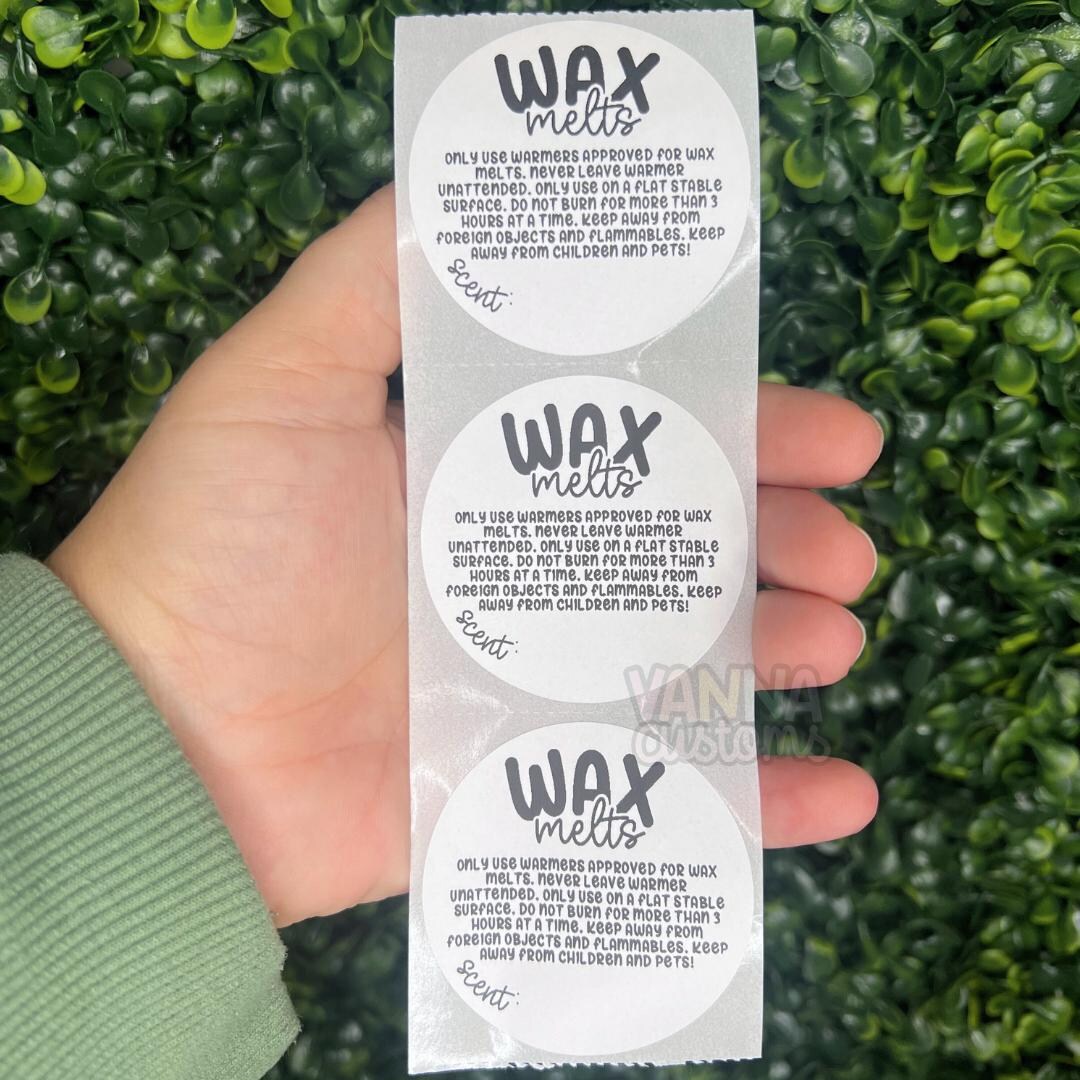 2” Circle Thermal Printed Wax Melt Care Labels - Etsy