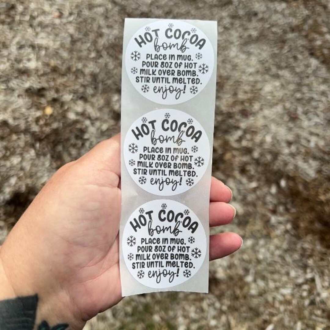 Hot Cocoa Bomb 2" Circle Thermal Printed Packaging Labels - Winter ...