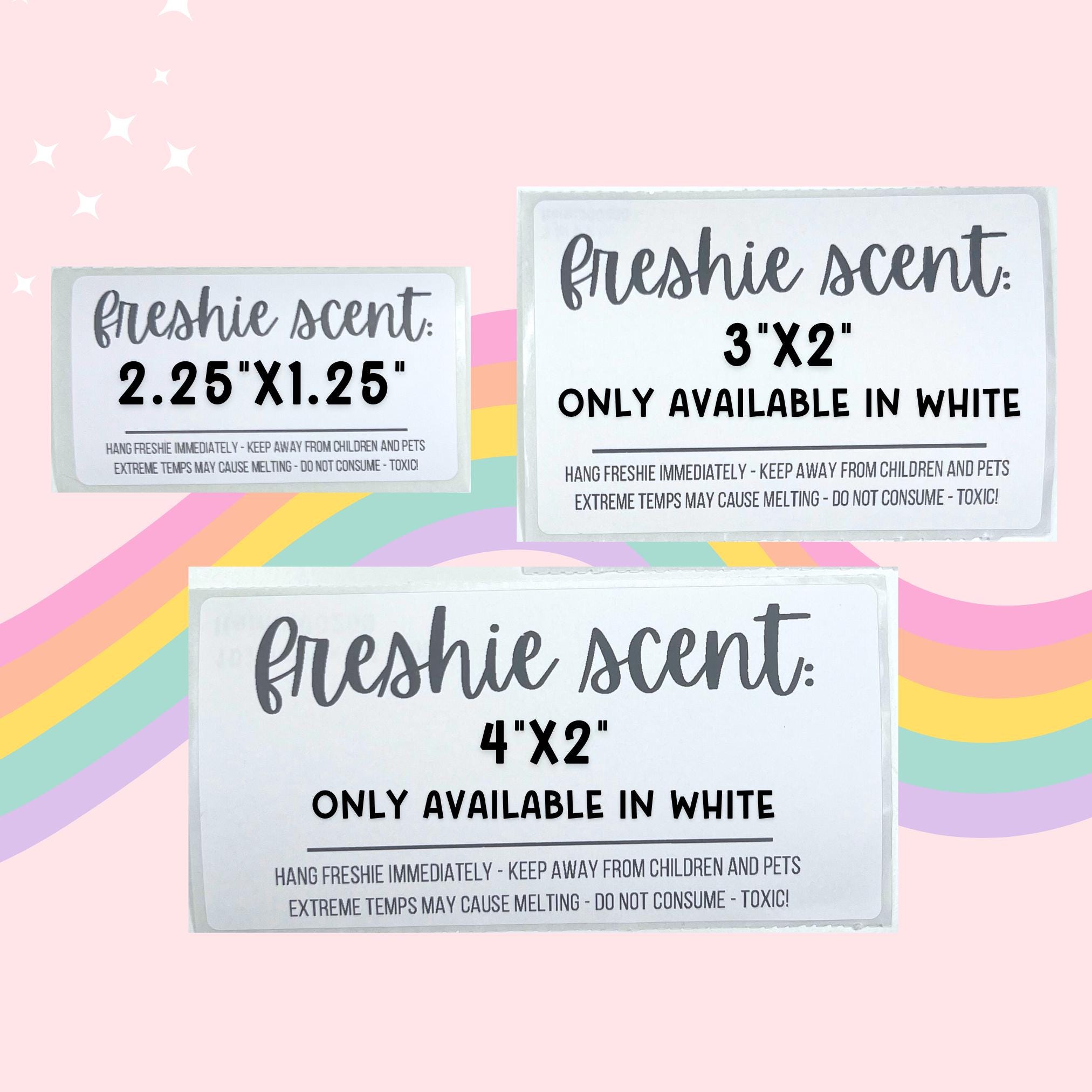CUSTOM *3 SIZES* Car Freshie Scent + Care Thermal Printed Labels ...