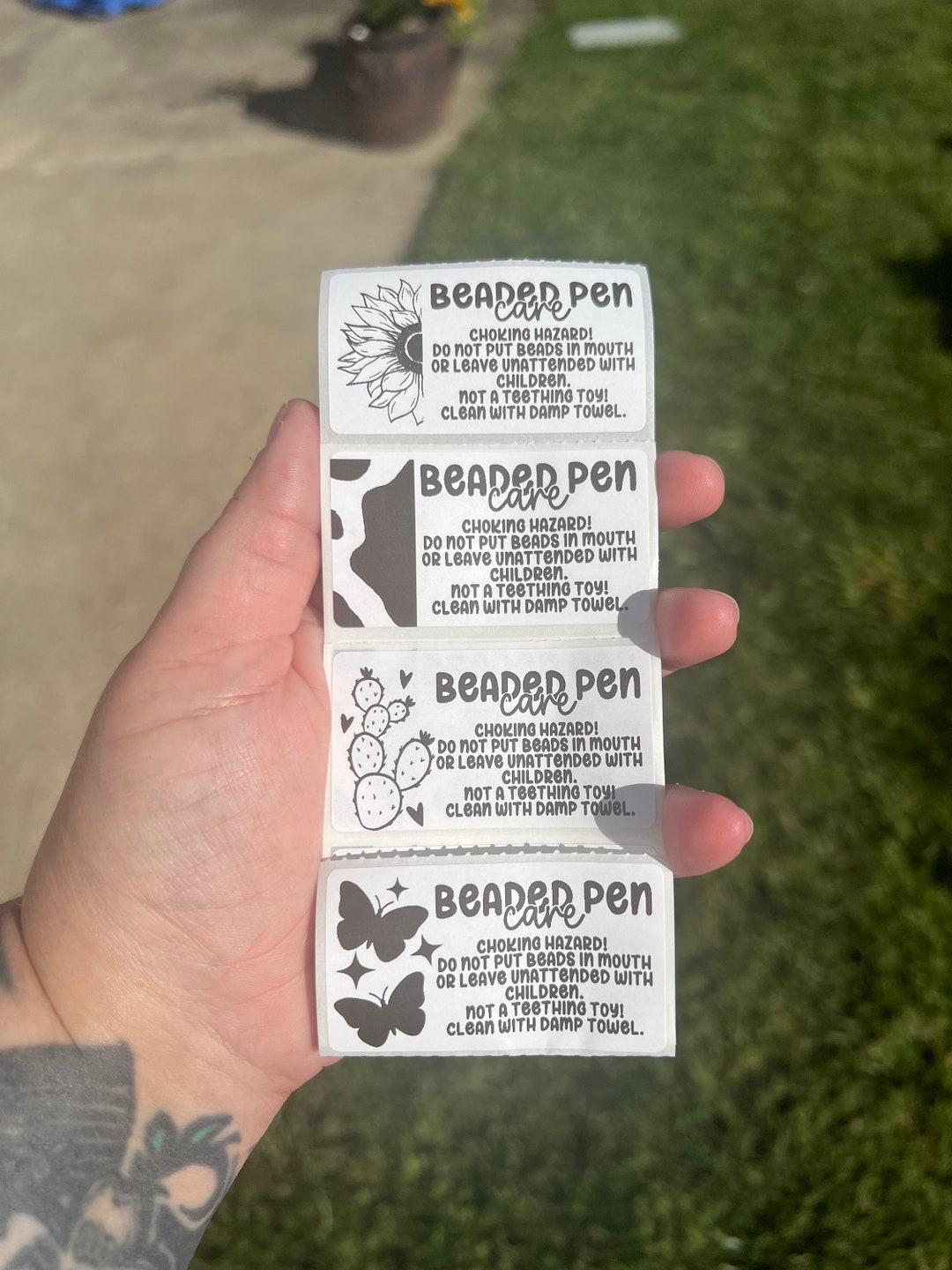 Beaded Pen Care 100CT 2.25"x1.25" Thermal Printed Labels - Sunflower ...